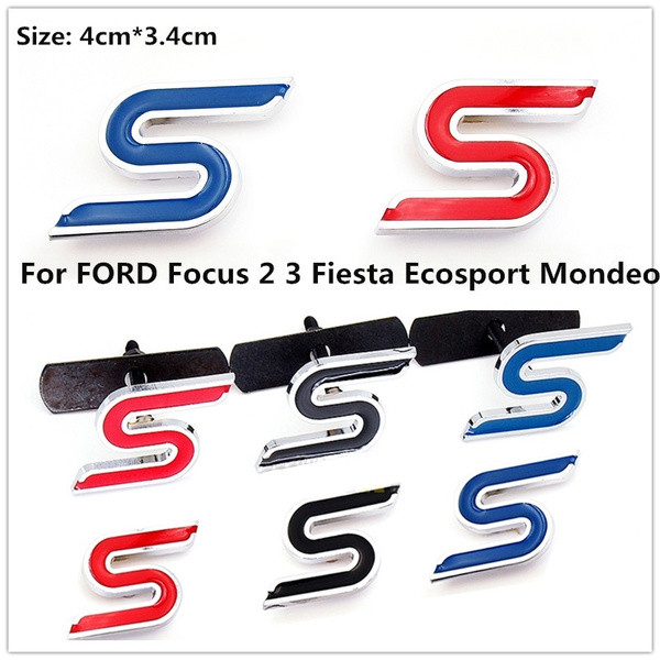 S Chrome Metal Car Front Hood Grille Emblem Badge Rear Trunk Car ...