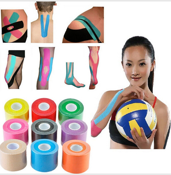 Roll 2.5cm x 5m Sports Muscle Stickers Tape Cotton Medical glue Elastic ...