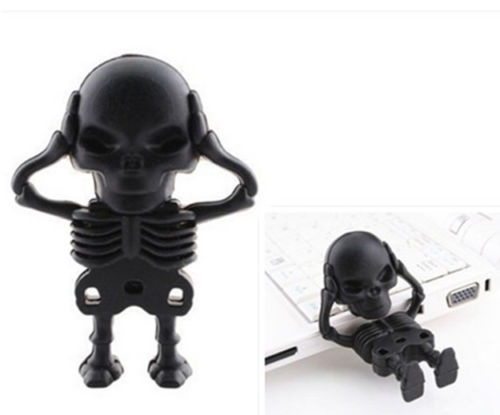 Funny Cartoon Black Skull Model Gift usb 2.0 memory flash stick thumb ...