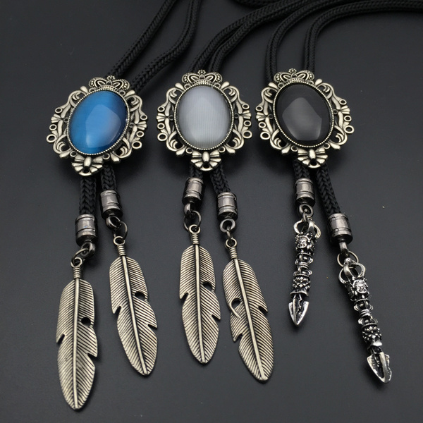Necklace jewelry blossom time gem men neck bolo tie Poirot tie cowboy ...