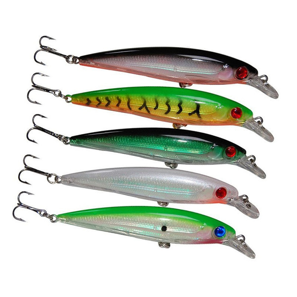 10pcs/lot 12.8g 3D Fishing Eyes Laser Line Hard Minnow Baits Topwater ...