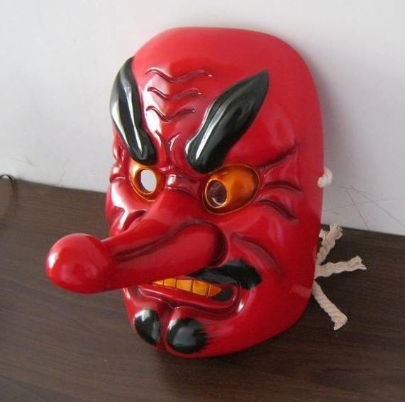 new hand-made adult men women red gold Japanese Traditional Mask Demon ...