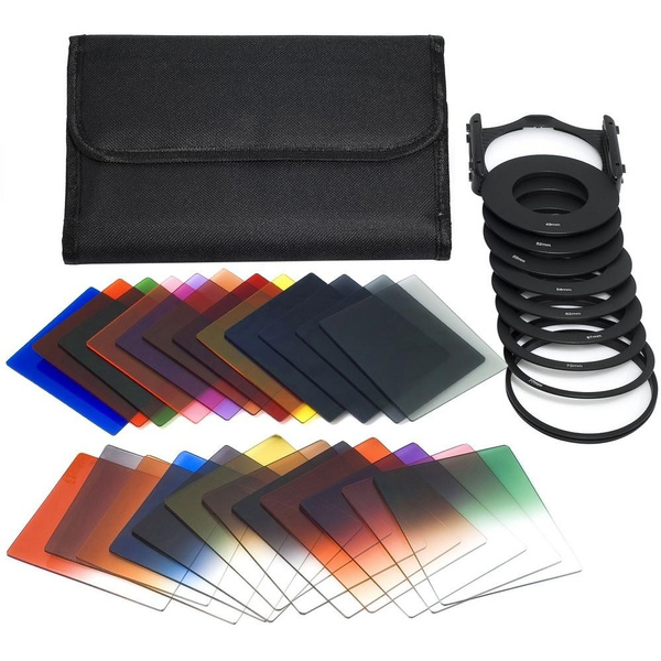 Camera Accessories Kit: 18pcs Square Color Filters + 3pcs Graduated ...