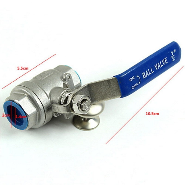 1/2" one piece Ball Valve Threaded NPT Full Port Vinyl Handle SS304 CF8 ...