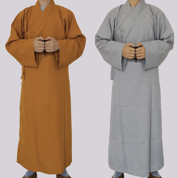 Unisex Buddhist Monk Robes Suits Kung Fu Uniforms Martial Arts Gown ...