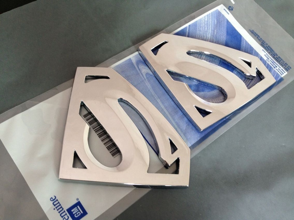3D CHROME SUPERMAN CAR EMBLEM BADGE decal sticker hood bumper auto logo ...