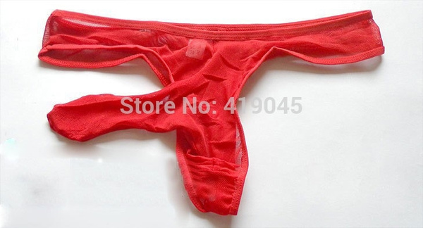 Sexy 3 Colour Men's Stretch G-String Thong Underwear Unopen Penis With Sheath and Ball Pouch ...