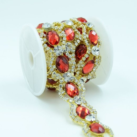 Rhinestone Sewing Trims Applique Costume Wedding Bridal Crystal Chain 1 ...