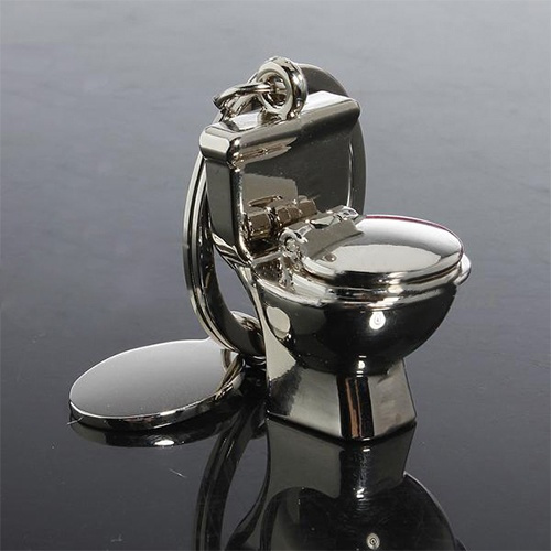 New Creative Exquisite Funny Toilet Keychain Simulation Mini Keyring 3D ...