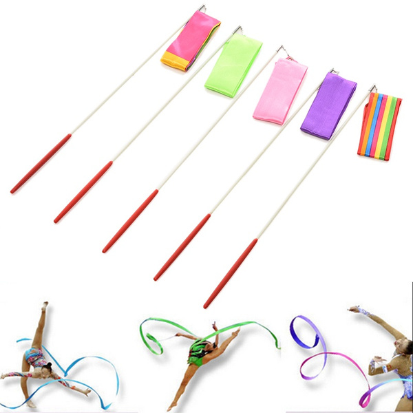 New Gym Art Gymnastic Rhythmic Ballet Streamer Twirling LONG Rod 360cm ...