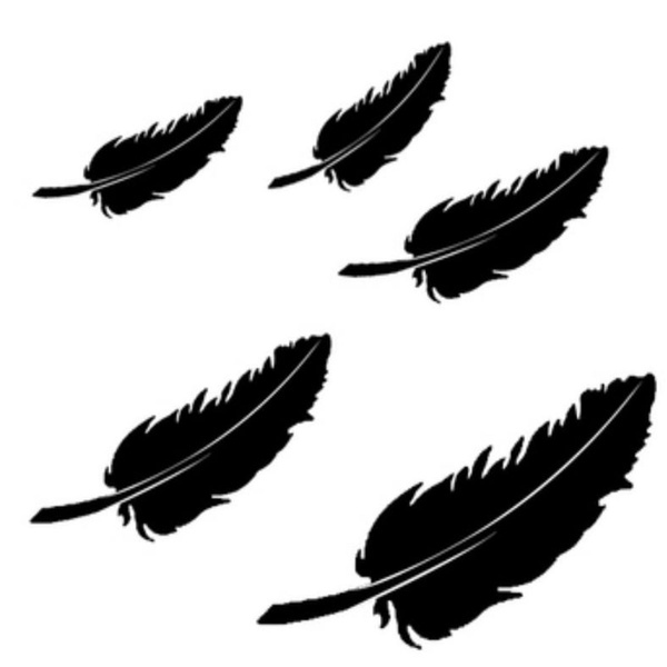 2Pcs Feather Sticker Vinyl Decal Car Laptop Window Wall Bumper Decor ...