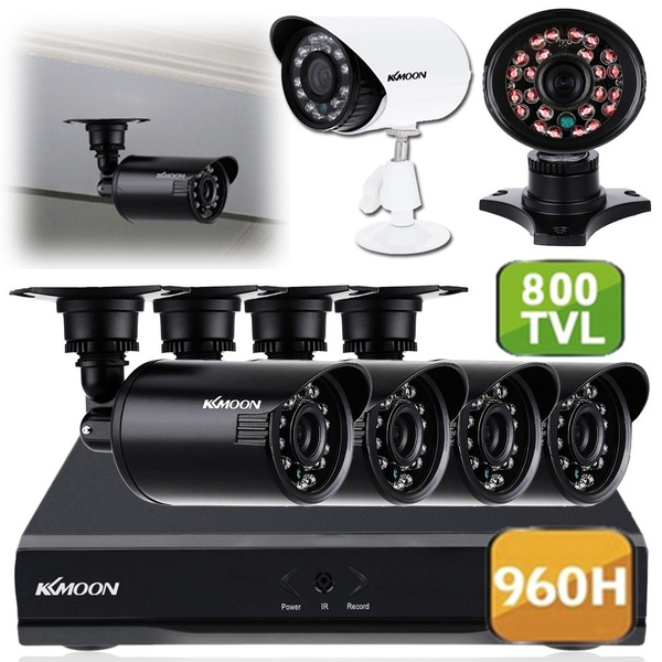 Surveillance CCTV System KKMOON 8CH 960H DVR 4pcs 800TVL IR Waterproof ...