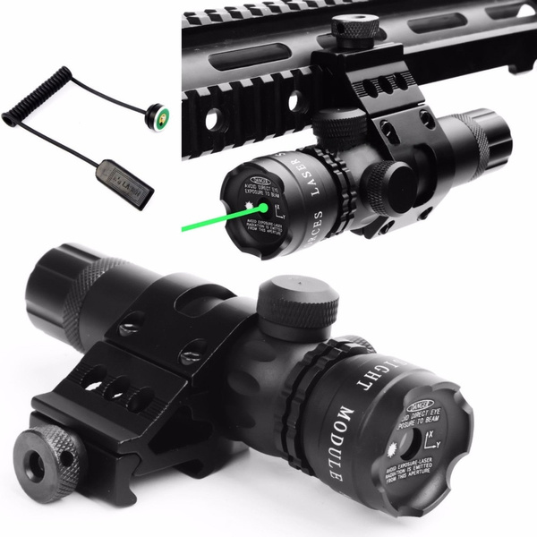 Combo Green/Red Laser Sight with Remote Switch 20mmRail Offest Mount ...