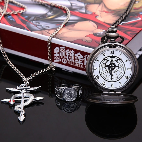 3pcs/set Anime Collection Fullmetal Alchemist Quartz watch Stainless ...