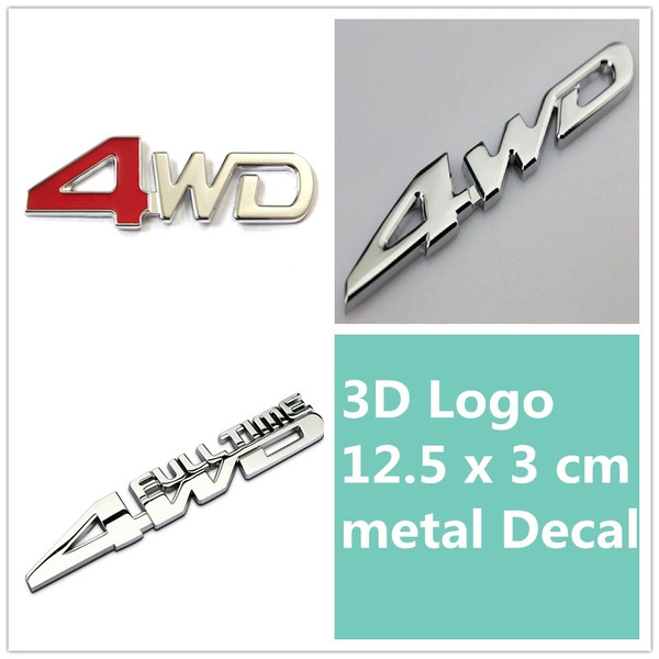 Car rear side metal Decal 4wd 4x4 Emblem Sticker badge 3D Logo Chrome ...