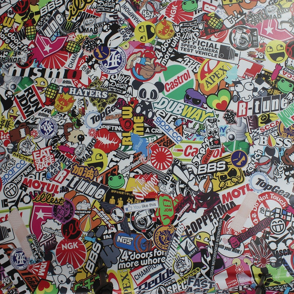 60" x 20" Panda JDM CARTOON Car Sticker GRAFFITI BOMB WRAP SHEET DECAL ...