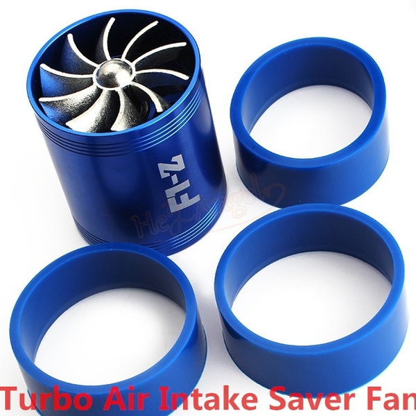 Dual Turbo Air Intake Gas Fuel Saver Fan Turbo Supercharger Universal ...