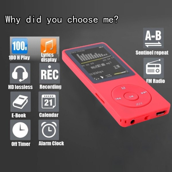 1.8 Inch LED Screen MP3 Player 4GB/8GB With FM E-Book Clock Data | Wish