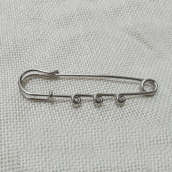 20pcs/lot 65mm brooch big pin findings 3 loops holes connector dangle ...