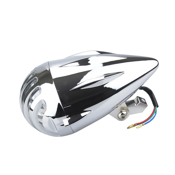 Chrome 4.5" Invader Torpedo Finned Prison Grill Rodder Motorcycle High ...
