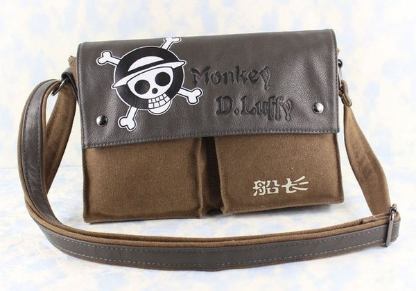 One Piece Patern Luffy Canvas Shoulder Bag Anime Messenger Genuine ...