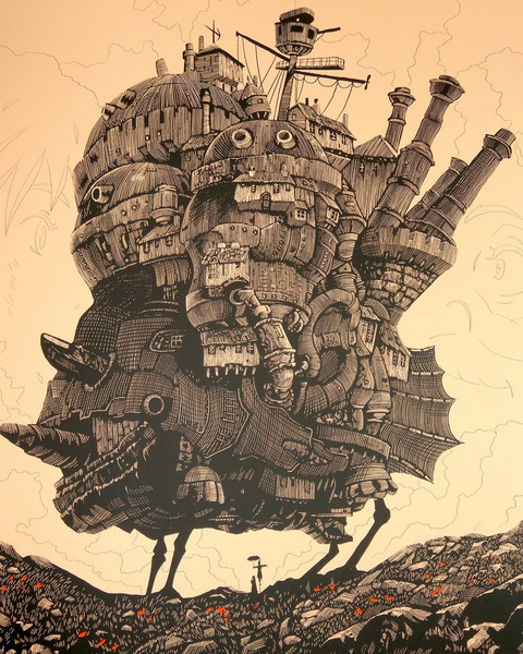 Howls Moving Castle Drawing