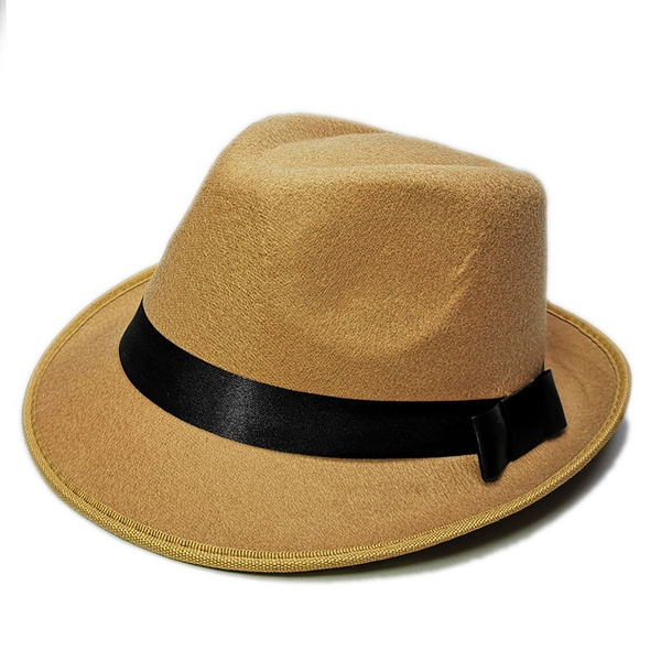 Retro Jazz Hard Wool Felt Panama Sun Bowler Hat For Men Women Gangster ...