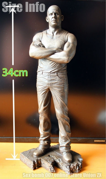New 34cm Dominic Toretto Bronze Color Resin full body Statue Model ...