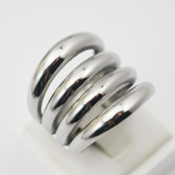 Shiny 316L Stainless Steel Finger Ring Fashion Jewelry Ring Silver ...