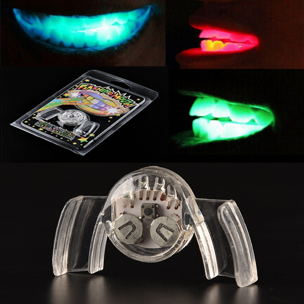 Excellent Glow Tooth Light Up Mouthpiece LED Mouth Guard Flashing Teeth ...