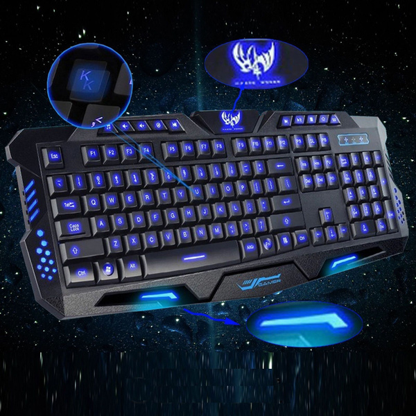 Cool Pro Gaming Keyboard 3 LED Backlight USB Wired Multimedia for ...