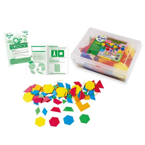 Gigo toy #1042 Teaching Aid 250 PCS PLASTIC PATTERN BLOCKS incl ...
