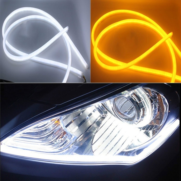 2pcs 30cm Flexible Soft Tube Guide Car LED Strip Turn Signal Running ...