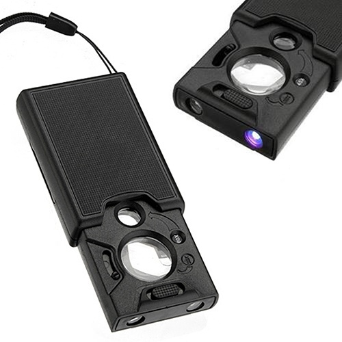 Fashion 30x 45x 60x LED UV Lighted Magnifier Jewelers Loupe Loop ...