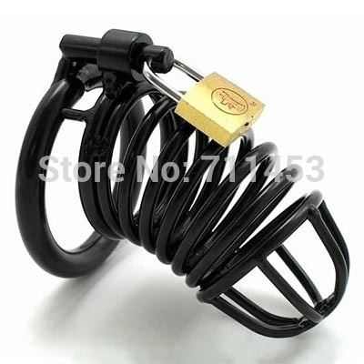 Male Metal Black Cage Slave Locking Chastity Device Sex Toys Keyholder ...