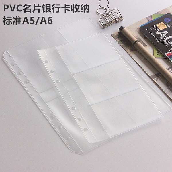 Standard A5 A6 Transparent PVC Ring Binder Card Holder 6 Holes | Wish