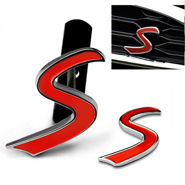 Red For Mini Cooper S Couple Sport Metal Chrome Car Badge Emblem ...