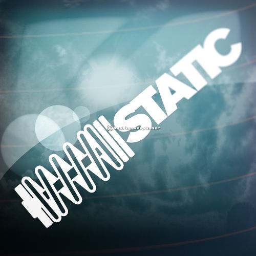 2Pcs White Wall Car Sticker STATIC COILOVERS Lowered Cars Bumper Window ...