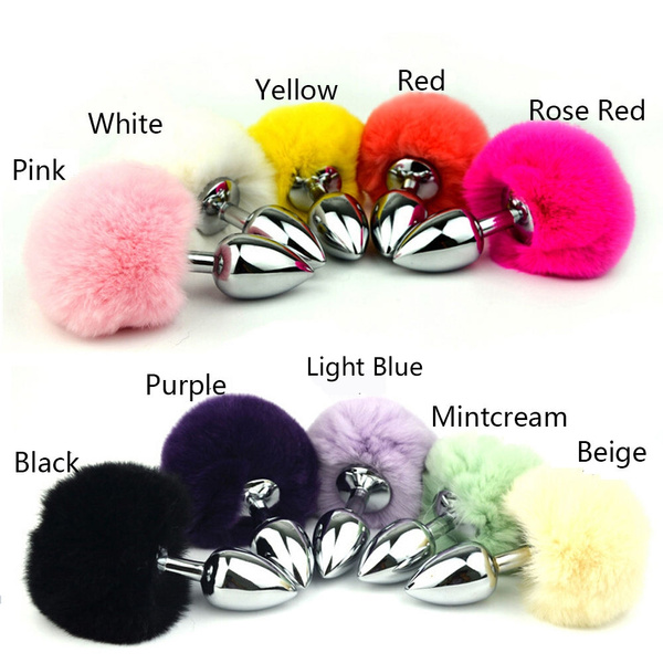 Sex Butt Toy Bunny Rabbit Tail Plug Ass Insert Stainless Metal Prostate ...
