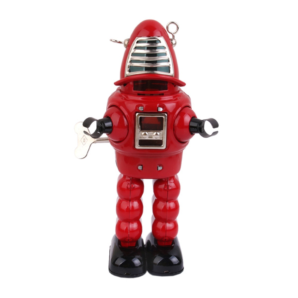 Vintage Wind Up Robot Tin Toy Red | Wish