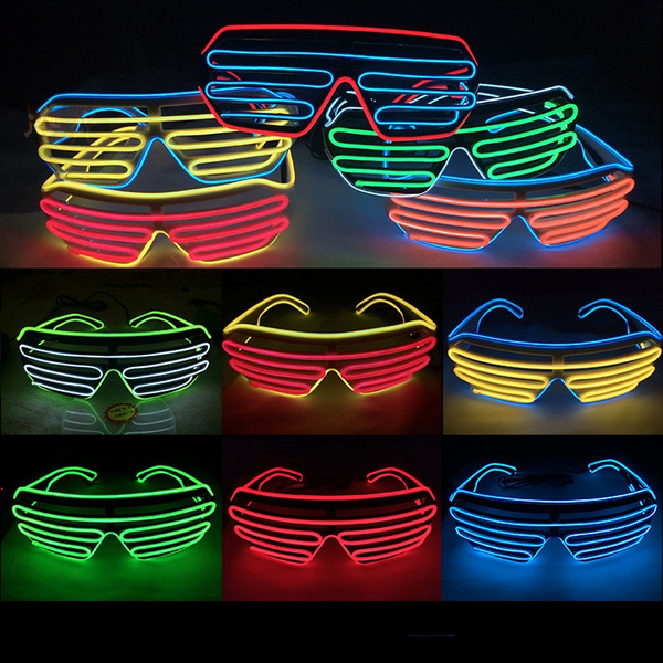 Fashion LED Glasses Light Up Shades Flashing Rave Wedding Party Glasses ...