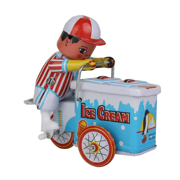 Iron Sheet Wind-Up Ice Cream Trolly Vendor Clockwork Tin Toy | Wish
