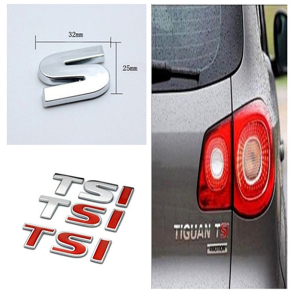 "TSI" RED Trunk Lid Fender Emblem Badge Sticker Logo Decal Car Sticker ...