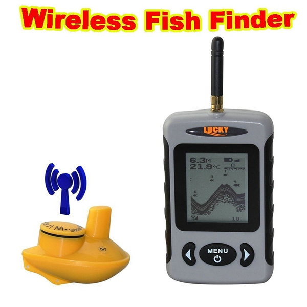 Lucky FFW718 Wireless Fish Finder Alarm 40M/120FT Sonar Depth Ocean ...