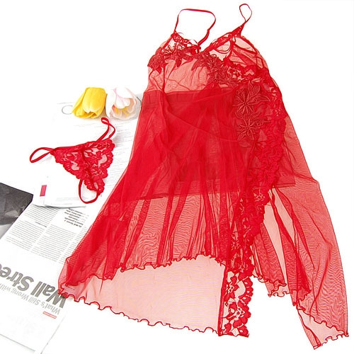 2pcs Red Lace Sheer Lingerie Intimate Apparel | Wish