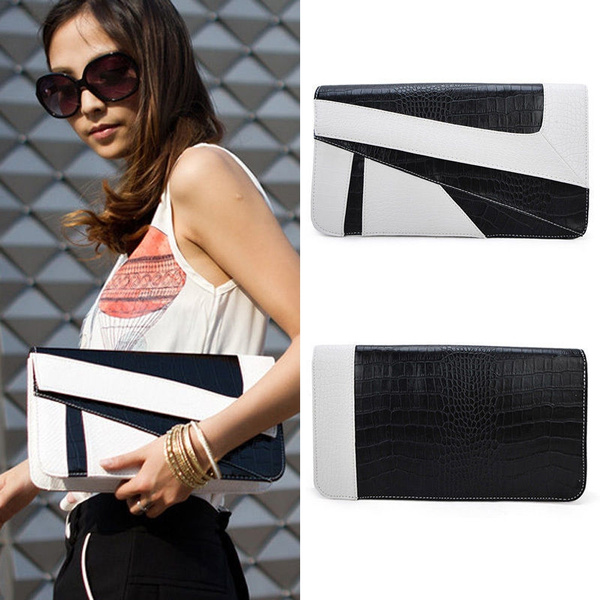 Women Handbag Casual Shoulder Bag Fashion Clutch Bags Black and White ...