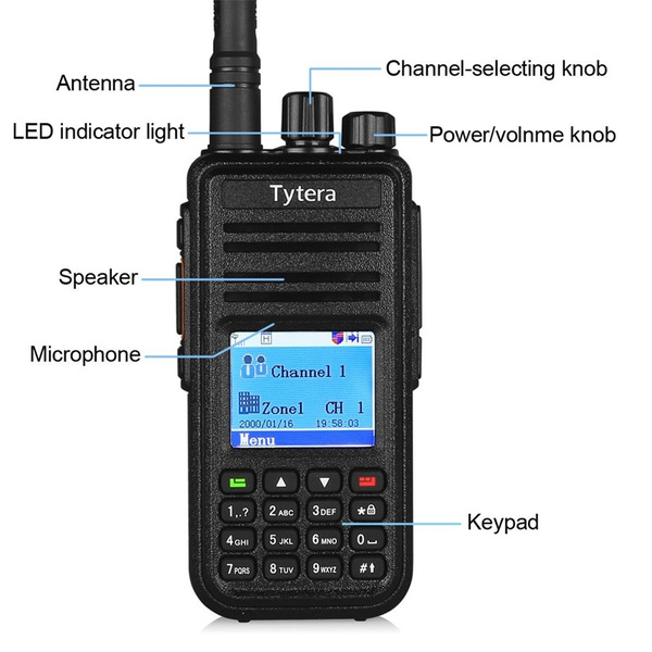 TYT MD380 Portable DMR Digital VHF136-174MHz Two Way Radio + USB ...