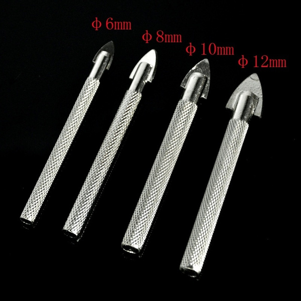 4 pcs 6/8/10/12mm Glass Marble Porcelain Spear Head Ceramic Tile Drill ...