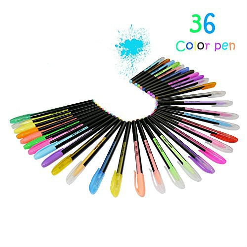 Gel Pens 36,48 Gel Ink Refills Glitter Neon and Pastel Styles Coloring ...