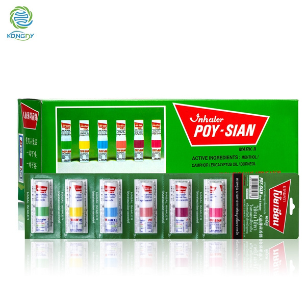 6 pieces/lot Mint Cylinder Nasal Inhaler Refresh Brain Anti Fatigue ...